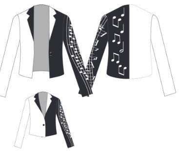 Custom Elton Music Notes Blazer Ladies – Hamilton Theatrical