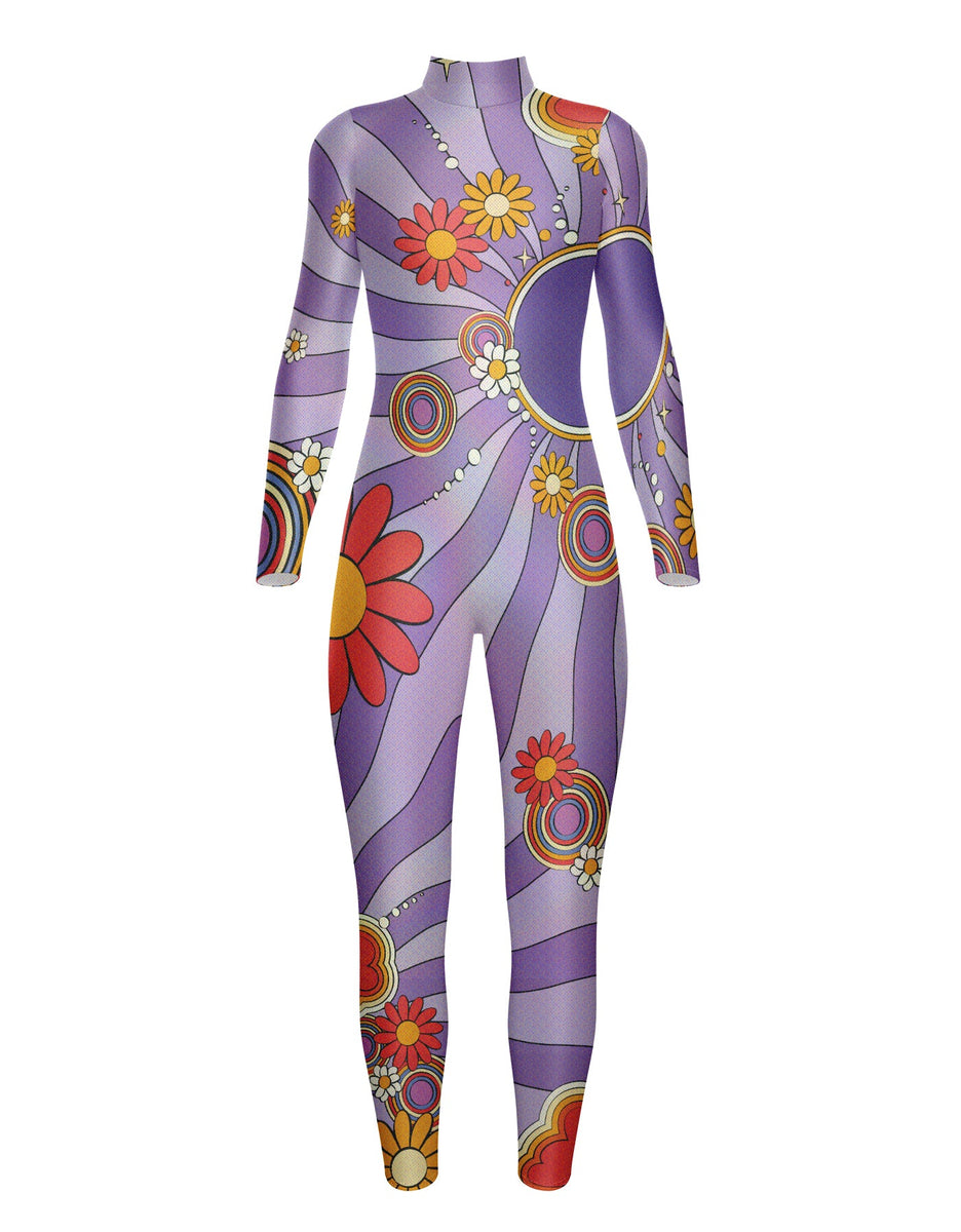 Flower Chlid Swirl LS Tneck Zipper Back Unitard – Hamilton Theatrical