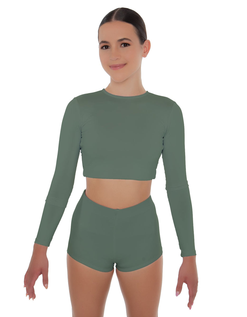 Solid Lycra LS Crop Top Triangle Back – Hamilton Theatrical