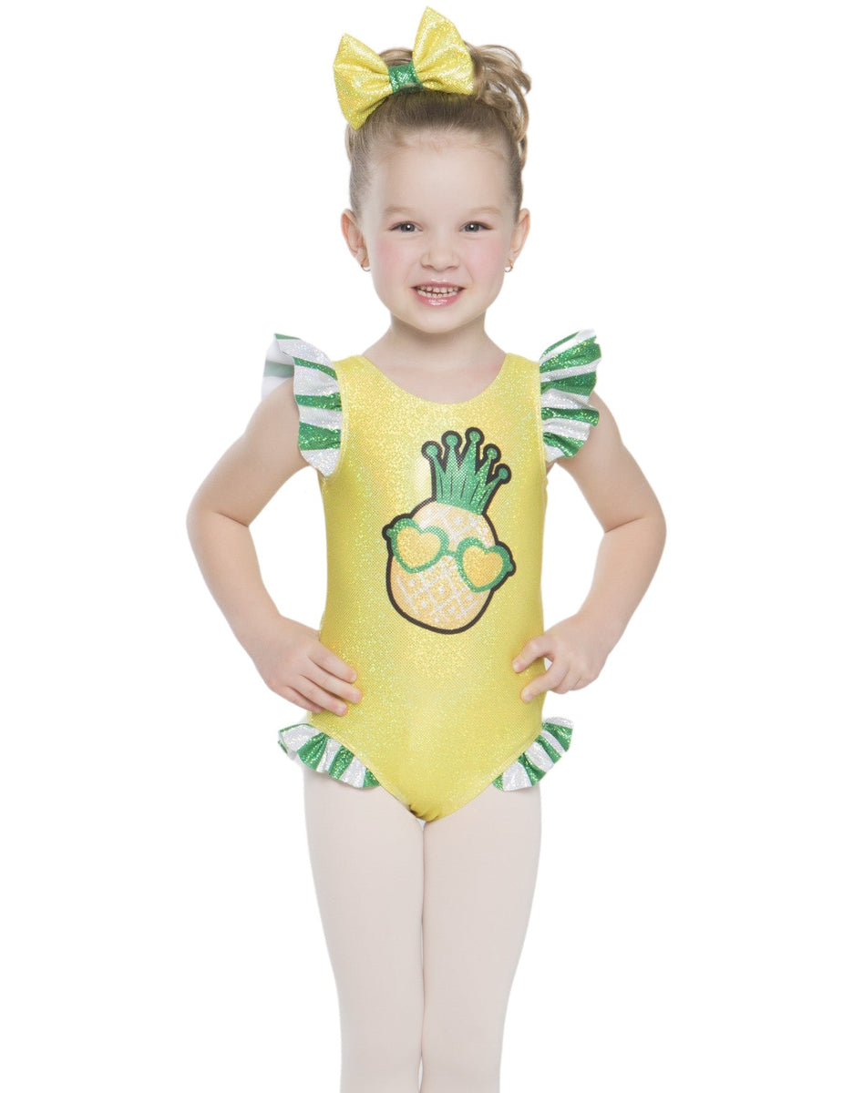 Princess Pineapple Emoji Tank with Gather Sleeve and Legs Leotard ...
